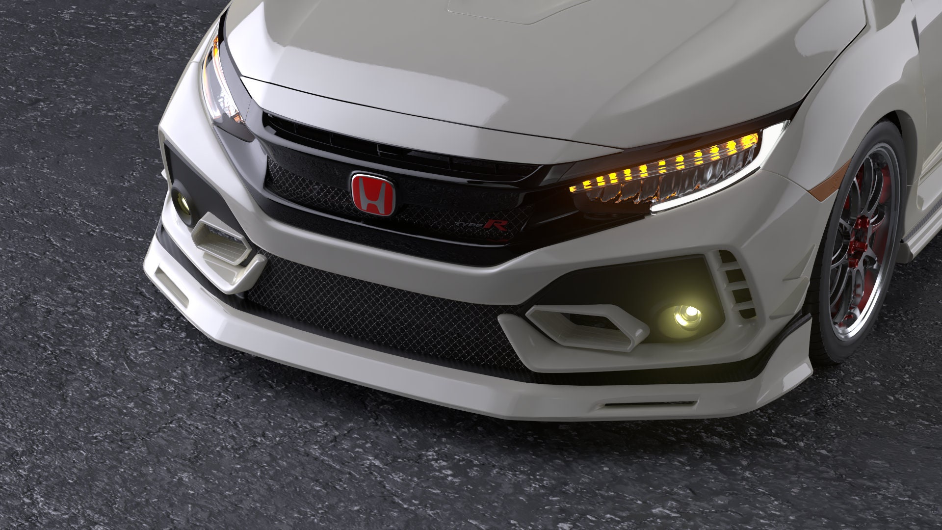 FK8 Front Lip V1 W/mounting Brackets (3d Printable Files) - JMJR FK8 ...