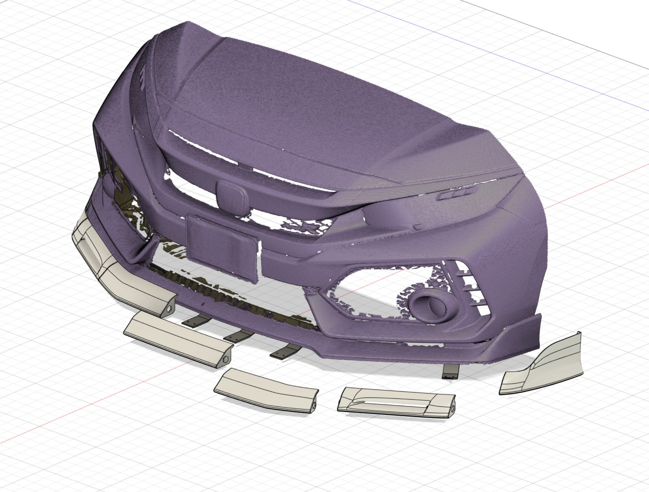 FK8 Front Lip V1: 3D Printable Files (360mm Bed) - Etsy