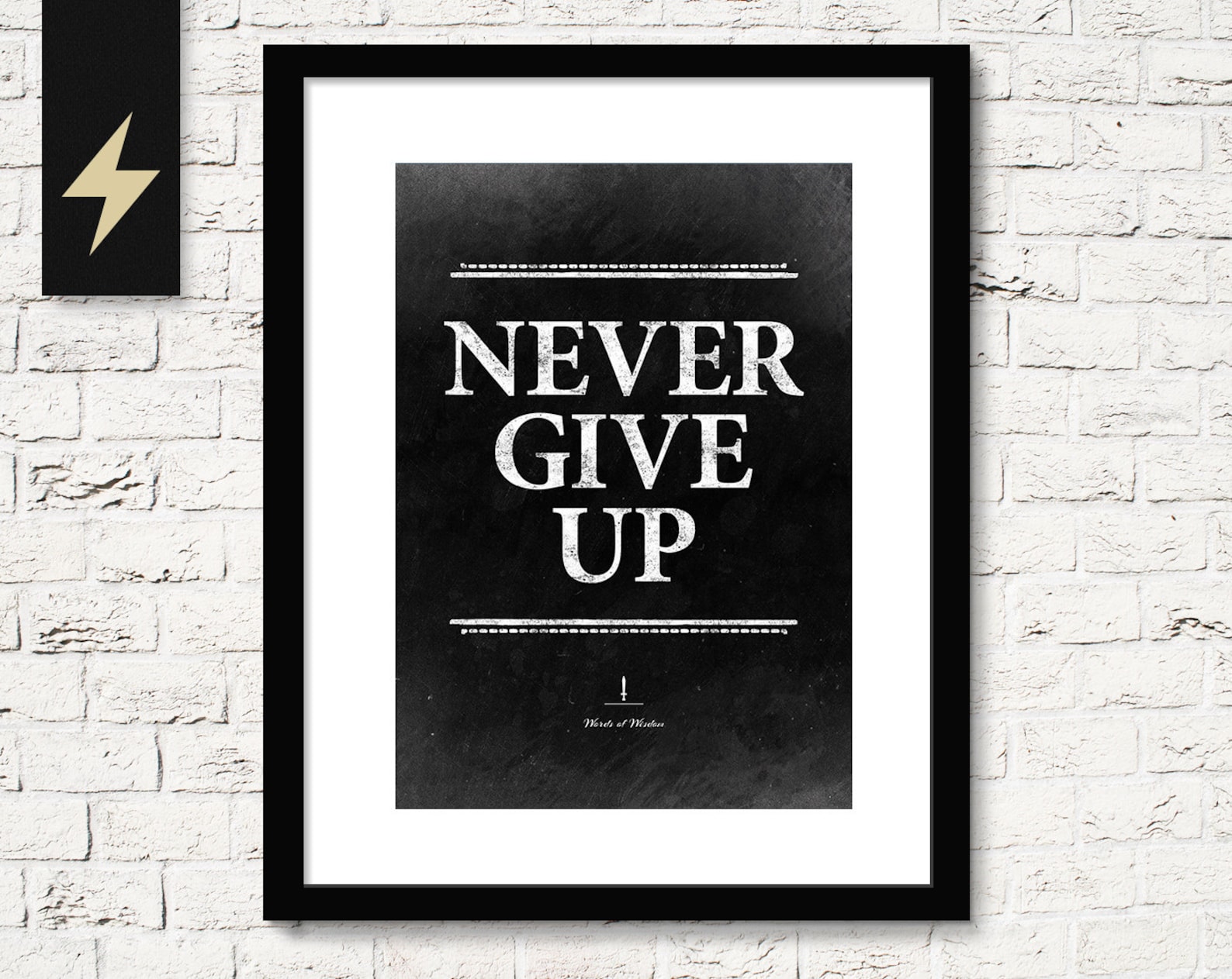 Never Give Up. Motivational Wall Art. Inspirational Poster. Fitness ...