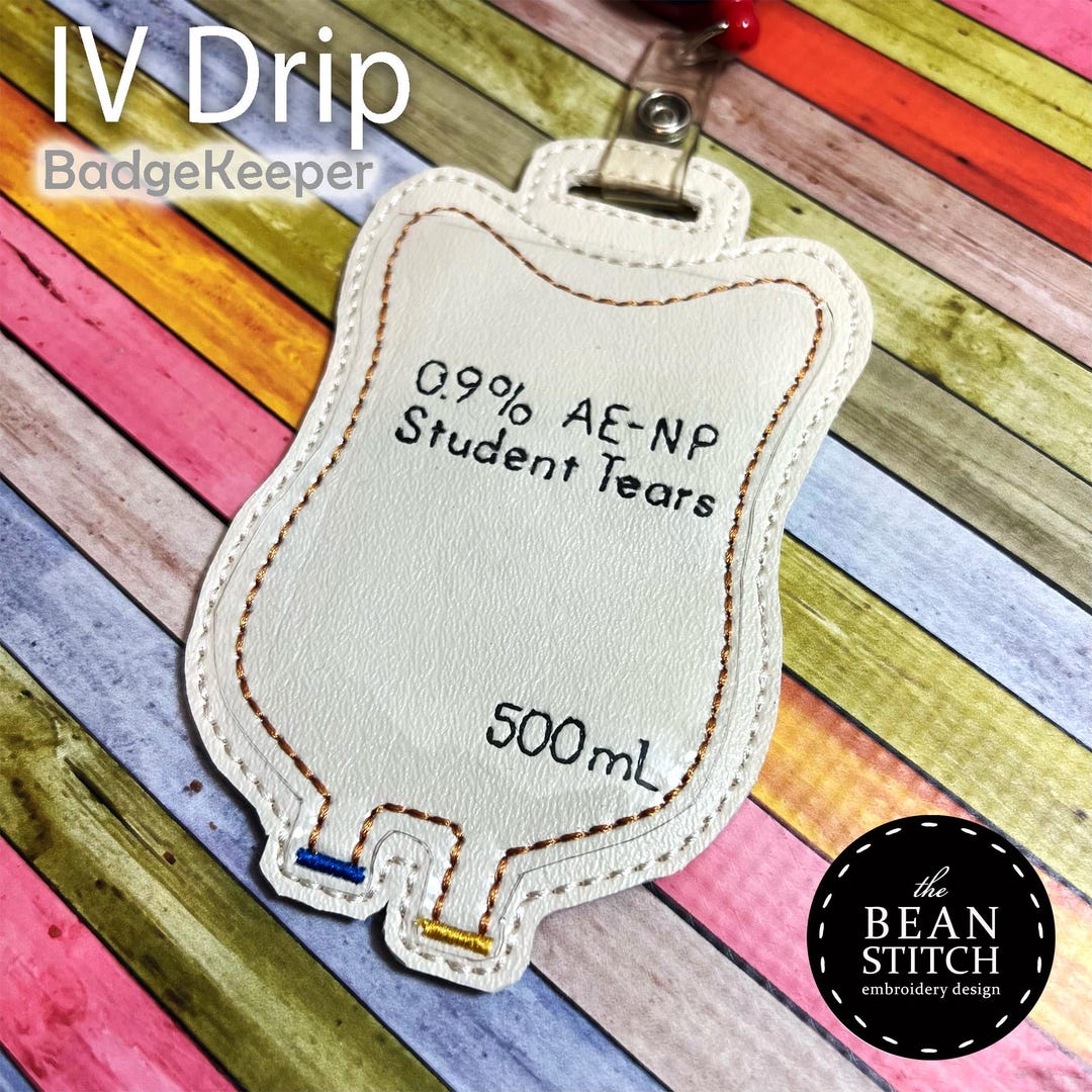 Embroidery Machine Download Design File - IV Drip ID BADGE Holder ...