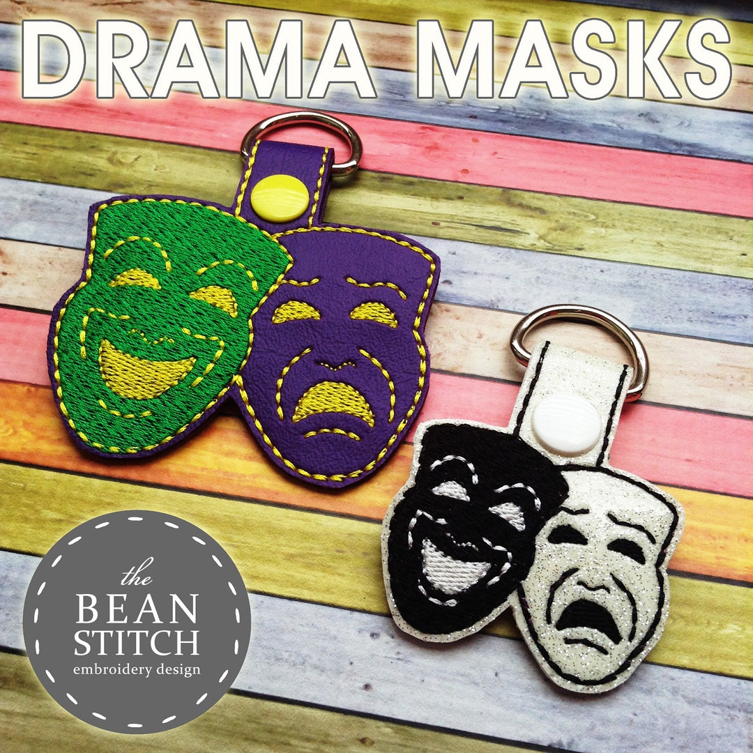 Machine Embroidery Design Download. Drama Masks - TWO Sizes INCLUDED ...