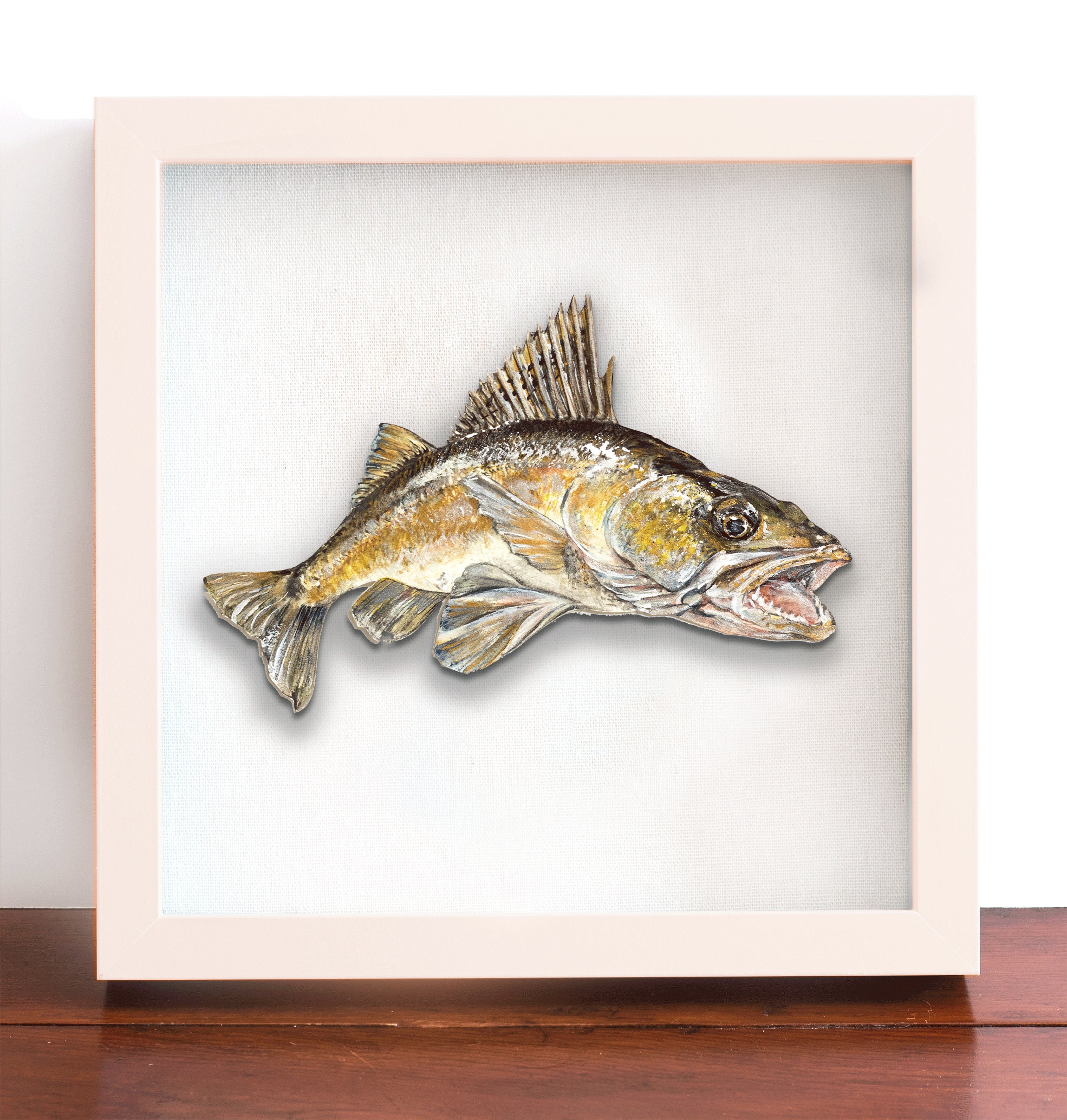 Freshwater Fish Shadowbox Fishing Nursery Wall Art Walleye - Etsy