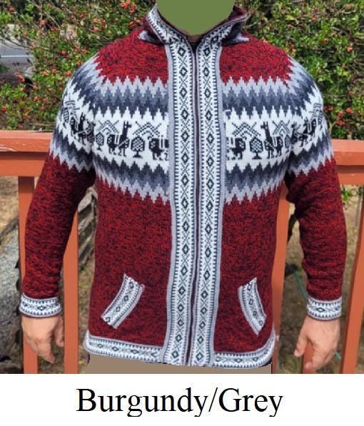 Colourful Alpaca Sweater Hoodie. Warm Sweater Boho Sweater Festival ...
