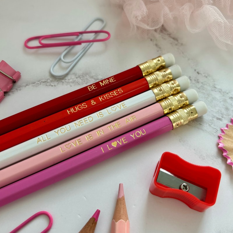 Valentine Pencils - Etsy