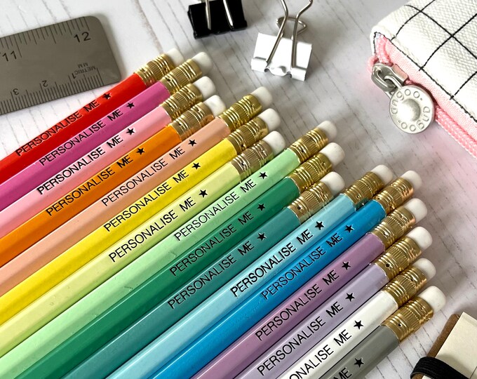 12 High Quality Personalised Pencils in a Box printed With Name ...