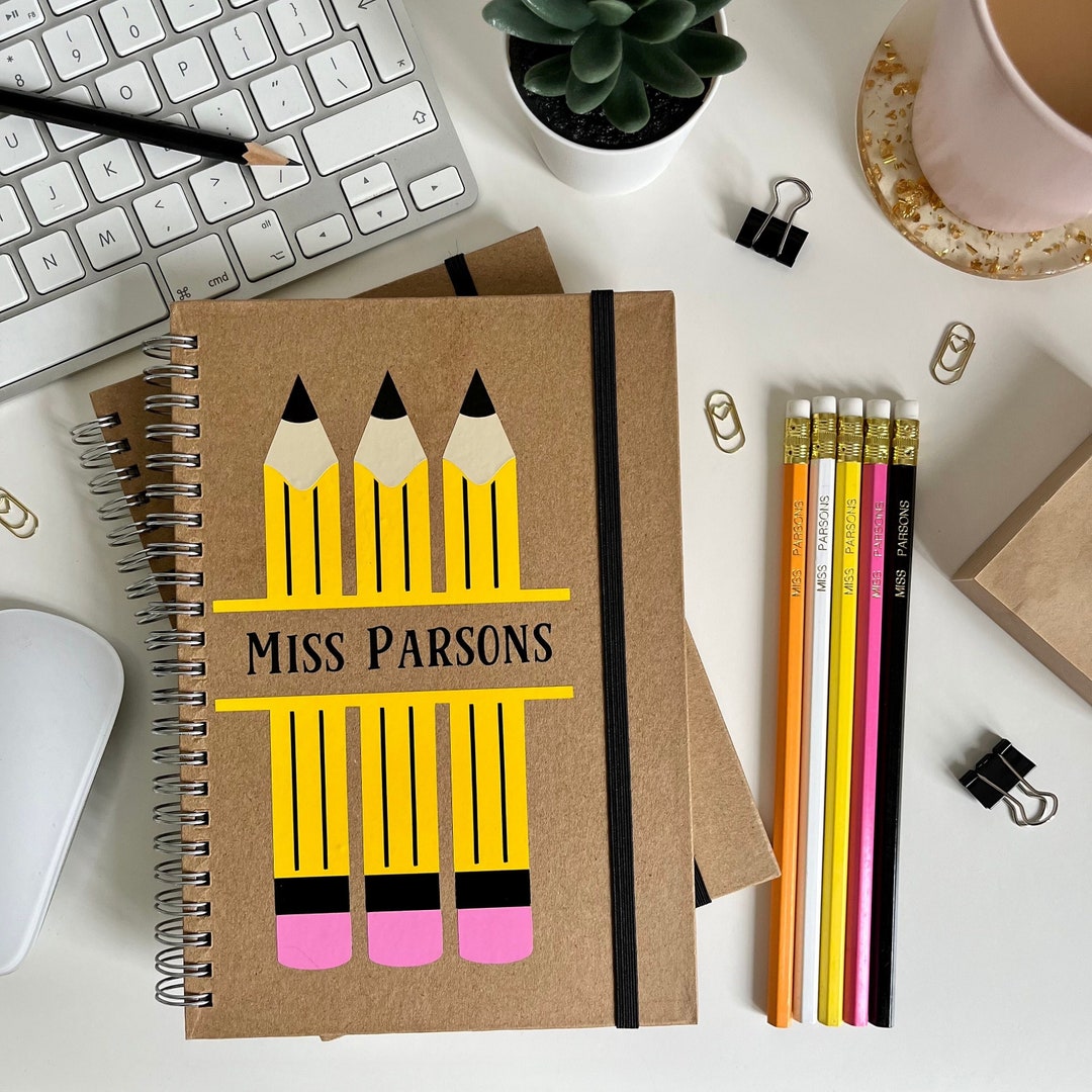 Personalised Teacher Notebook & Pencil Set: A5 Stationery Gift - Etsy