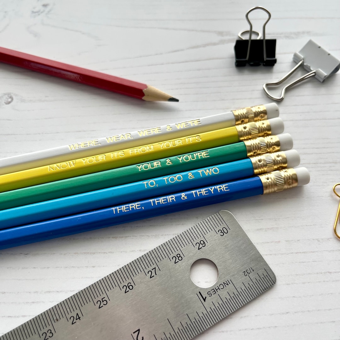 Grammar Pencils: Language Lover, English Teacher Stationery Set - Etsy