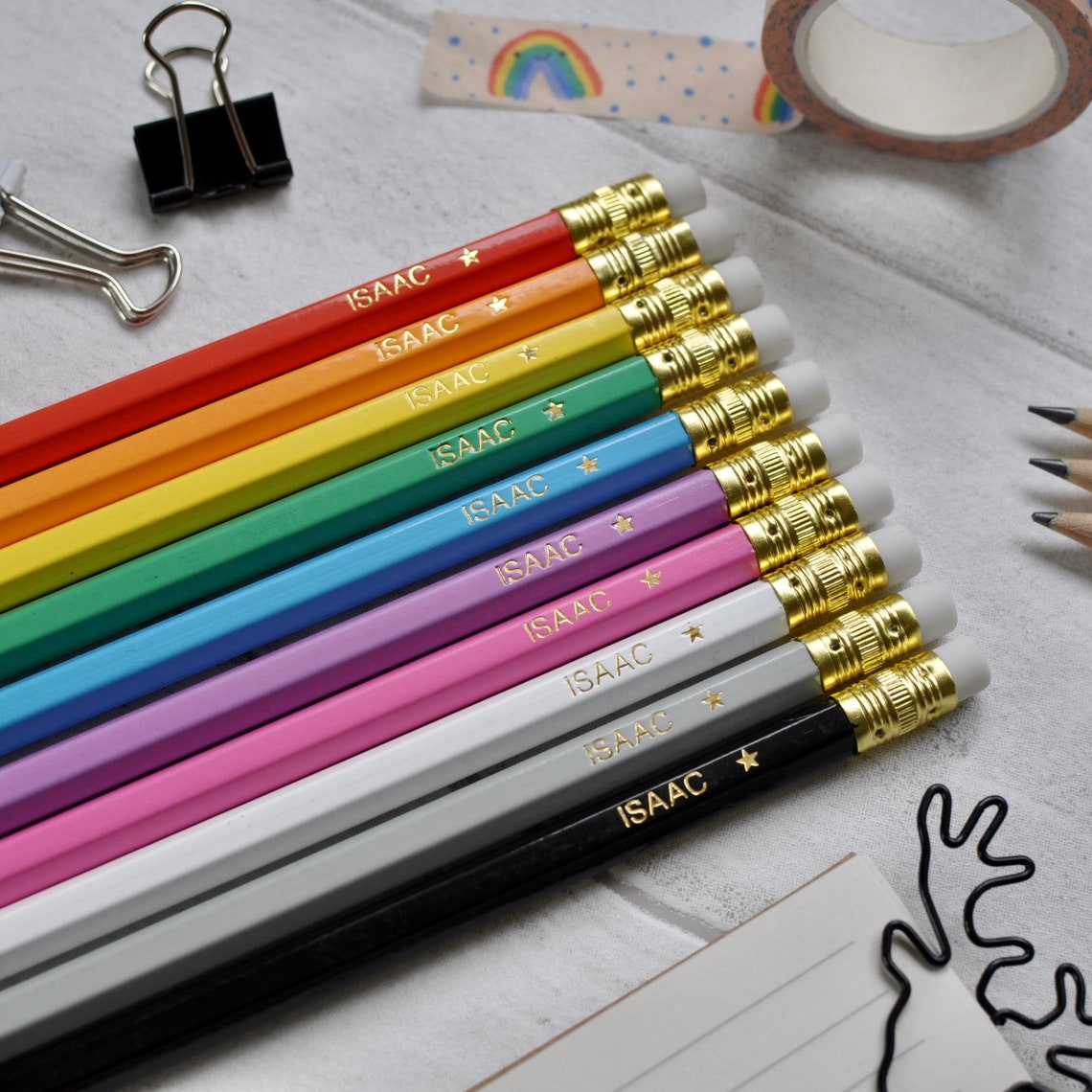 Personalised Pencil Set Customised Name pencils HB Pencil | Etsy