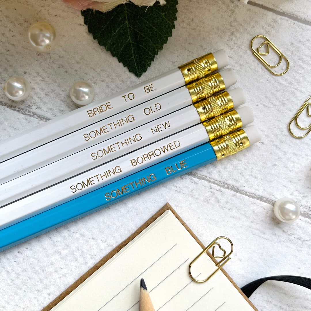 Wedding Pencils: Something Old, New, Borrowed, Blue, Bride to Be - Etsy