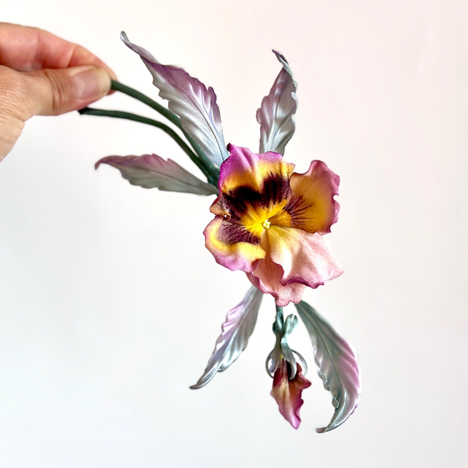 Pink PANSY FLOWER, Handmade Velvet Pansies Brooch, Velvet Pansy ...
