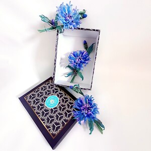 Unique Silk Cornflower Brooch Pin, Premium Fabric Blue Floral Jewelry ...