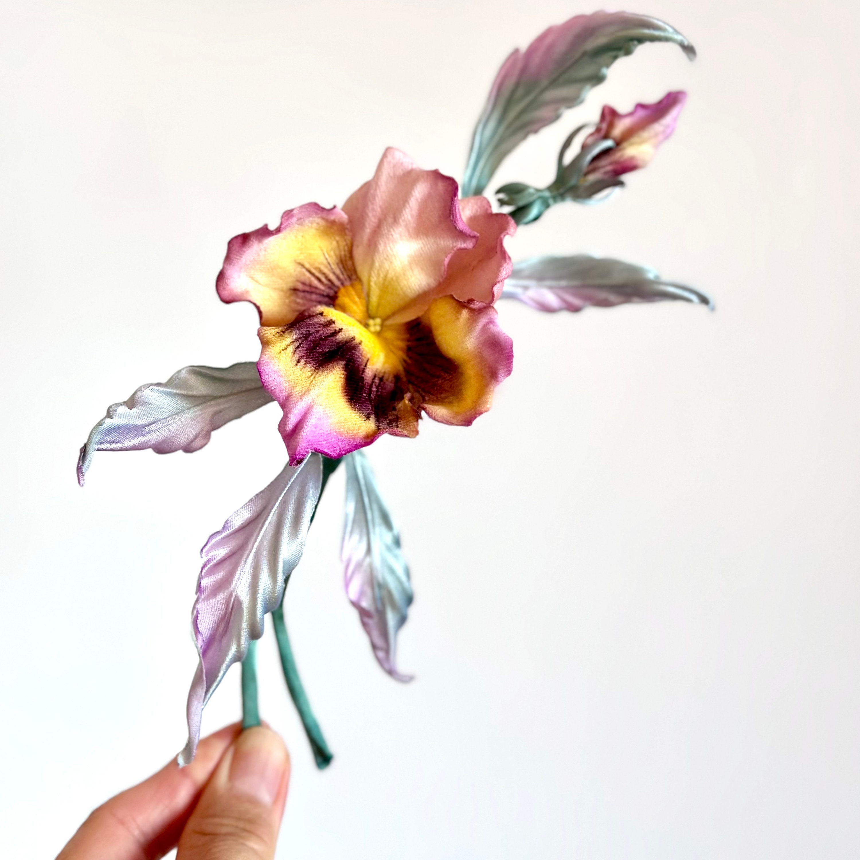 Pink PANSY FLOWER, Handmade Velvet Pansies Brooch, Velvet Pansy ...