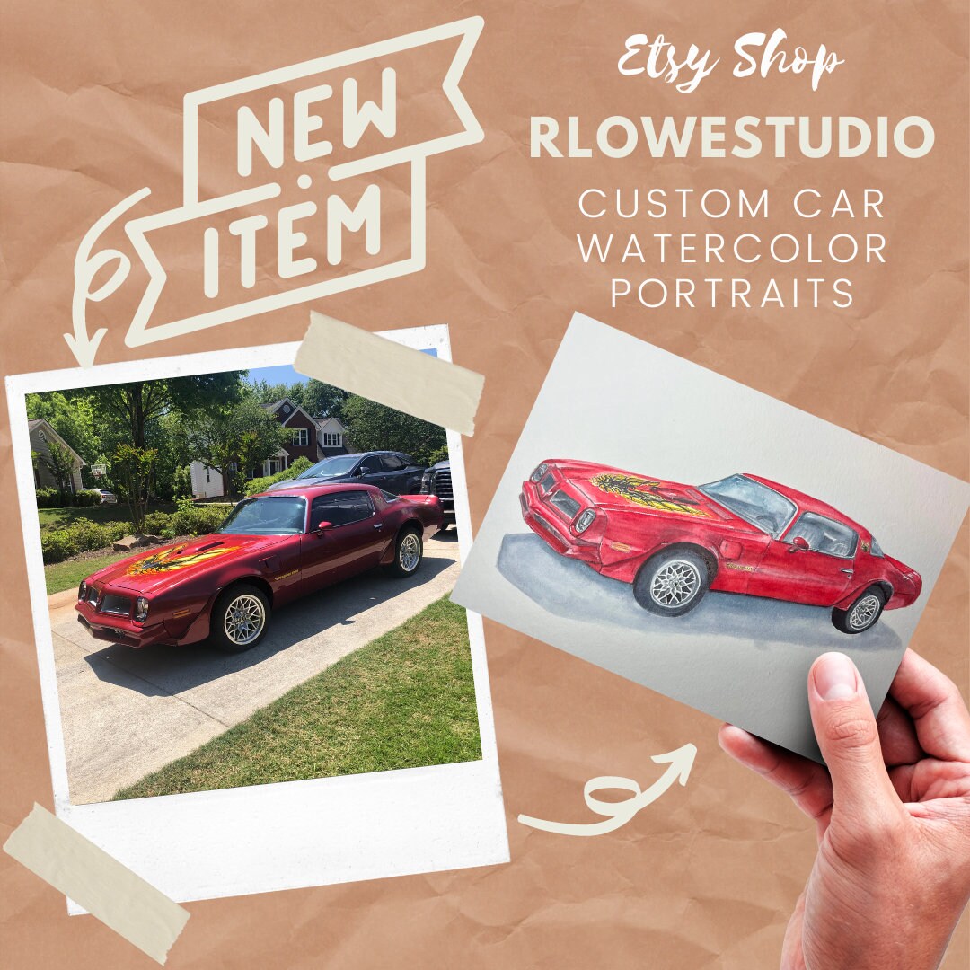 Watercolor Custom Car Portrait, Car Portrait, Father's Day Gift - Etsy