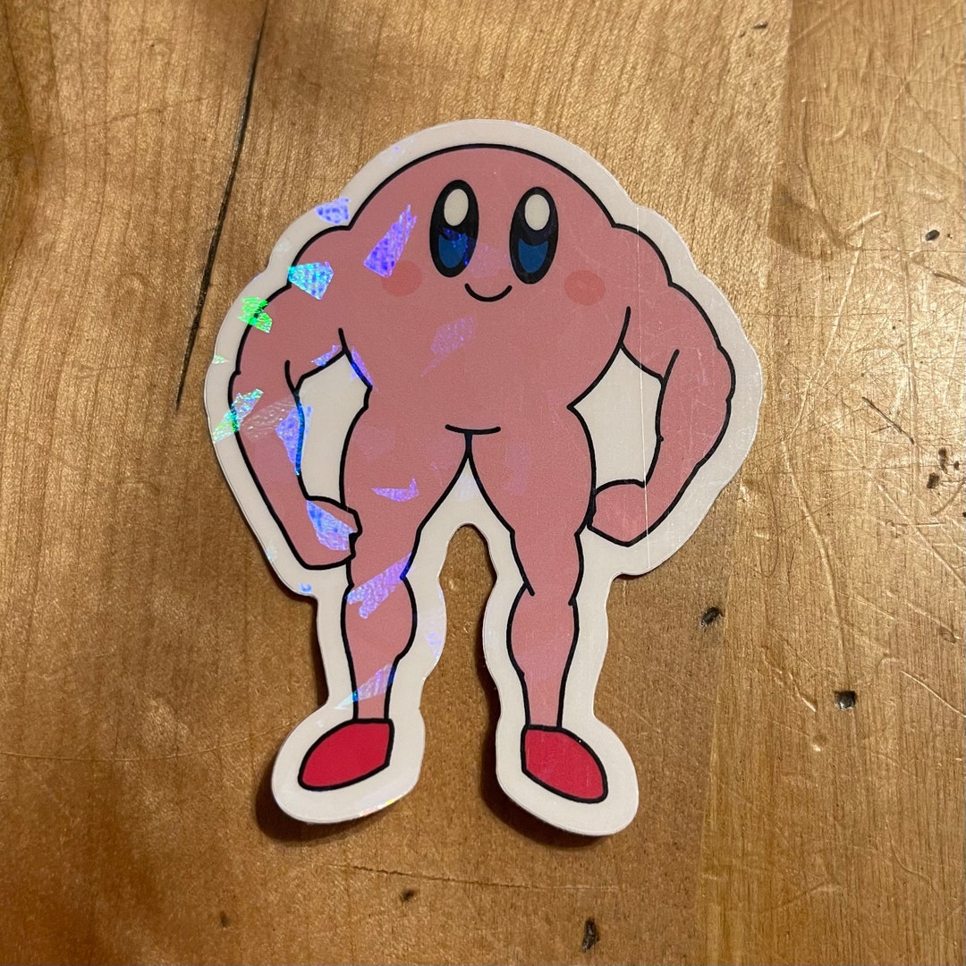 Buff Kirby Sparkle Holo Sticker - Etsy