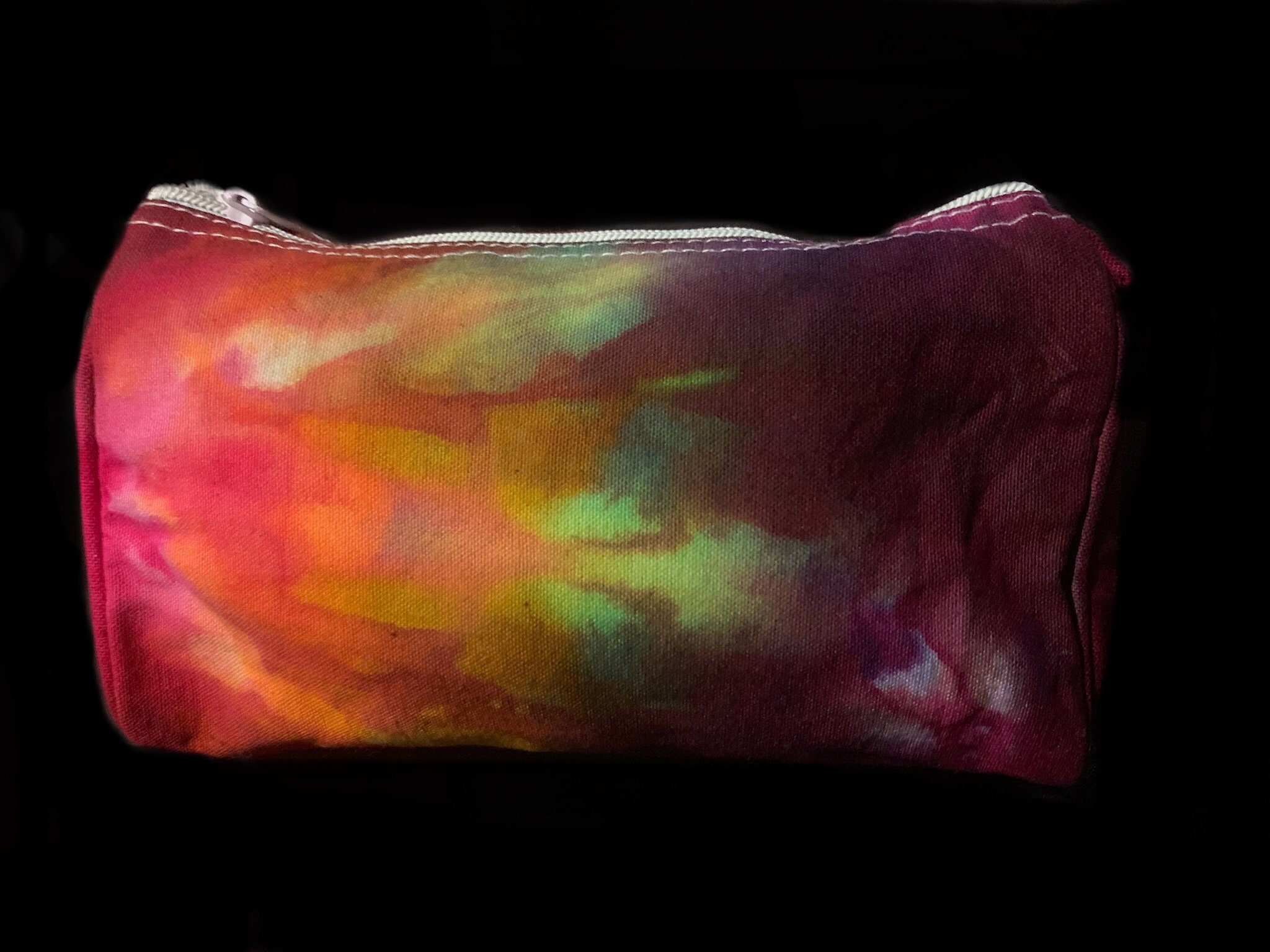 Tie-dye Makeup Bag Case Rainbow Hand Tie Dyed Pencil Pouch Zipper Ice ...