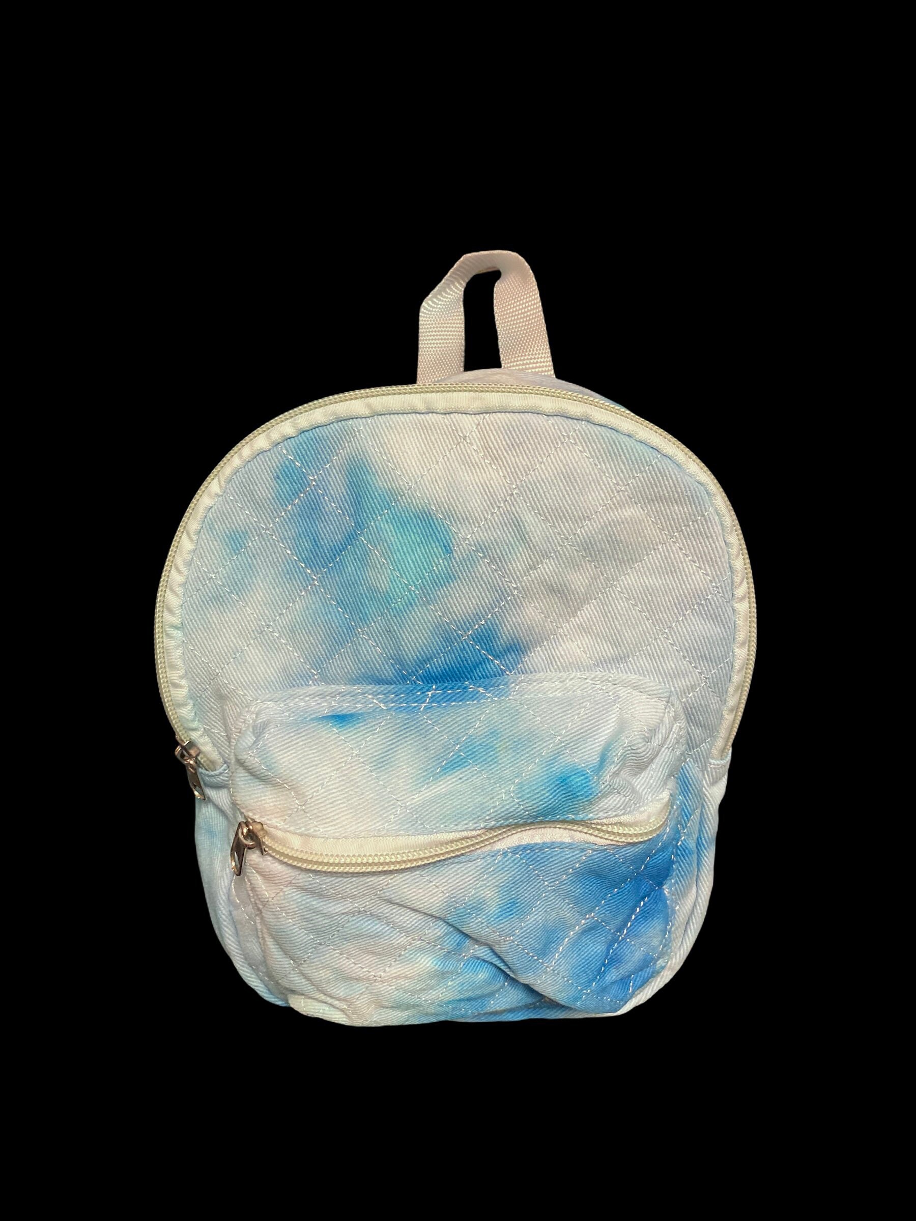 Tie-Dye Mini Backpack Pack Ice-Dye Blue and White Splatter | Etsy