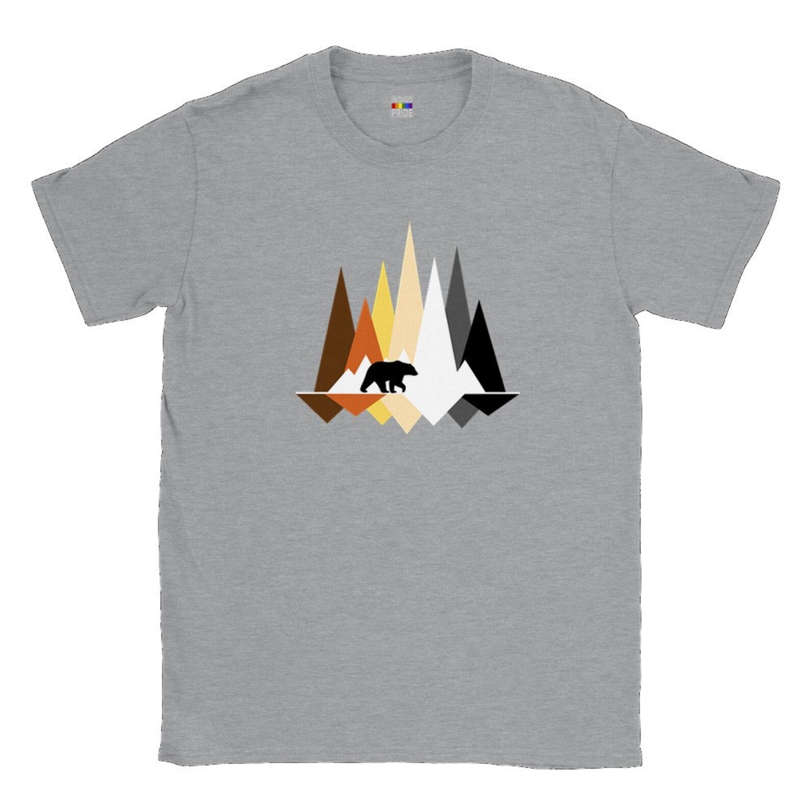 Bear Pride T-shirt, Gay Prde, Mountain Range in Bear Pride Flag Colors ...