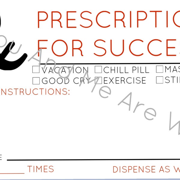 Graduation Prescription for Success - Etsy