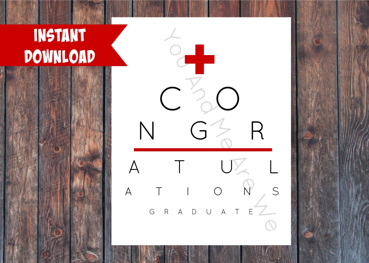 Instant Download: Printable Eye Chart Red Cross Medical Party Decor ...