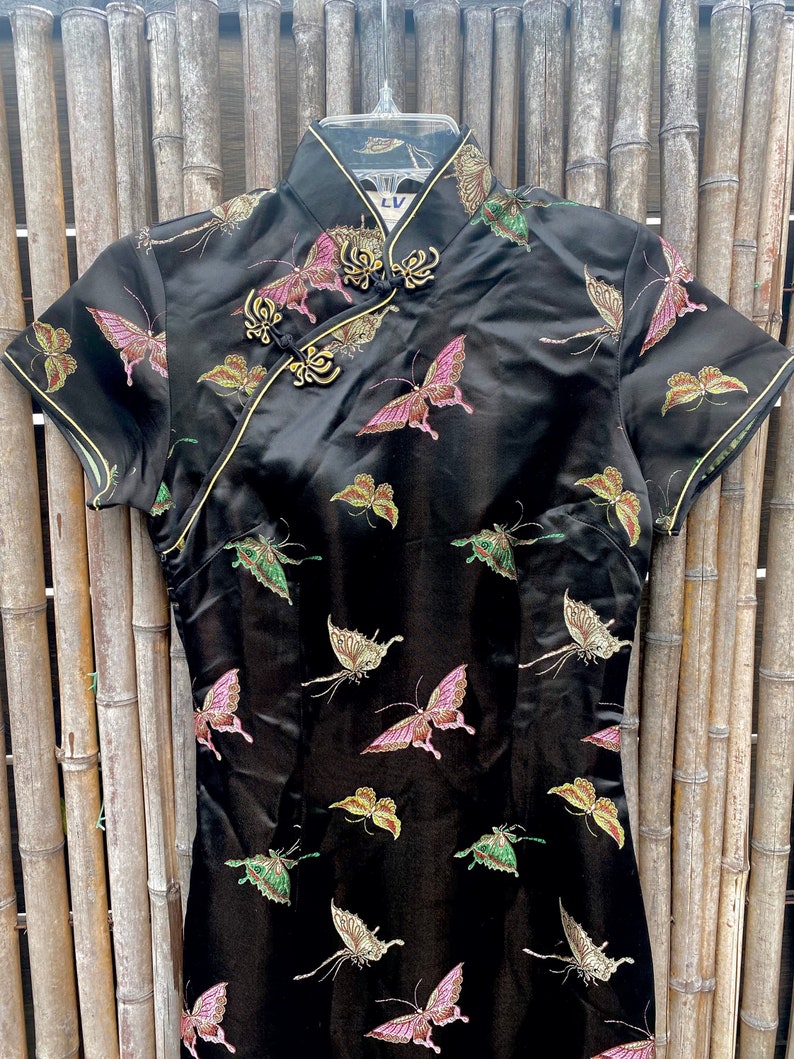 Vintage Traditional Chinese Butterfly Maxi Dress - XS - Etsy