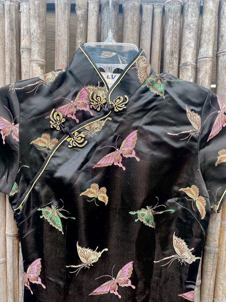 Vintage Traditional Chinese Butterfly Maxi Dress - XS - Etsy