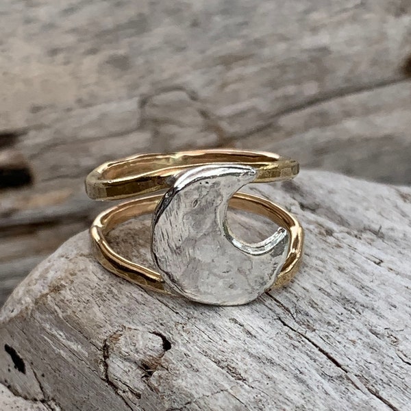 Silver Moon Ring - Etsy