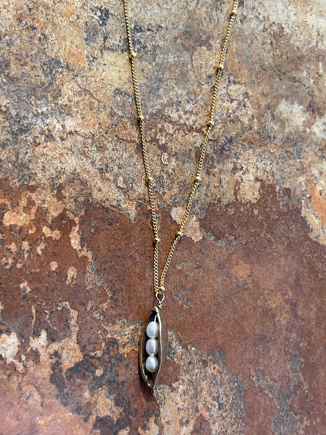 Handmade 14K Gold Filled Three Peas in a Pod Pearl Necklace - Etsy