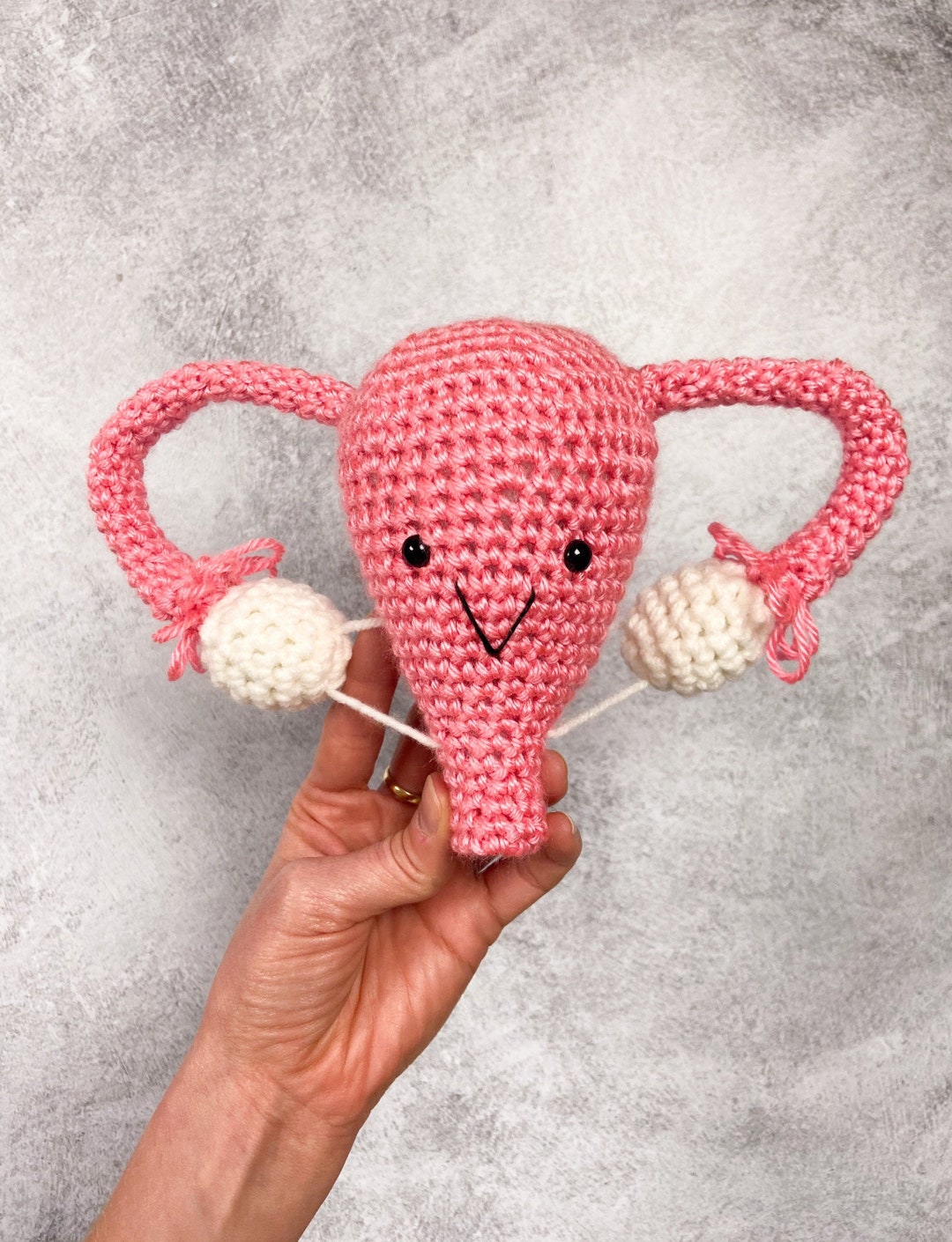 Crochet Uterus Plush With Ovaries, Crochet Midwife or Doctor Gift ...