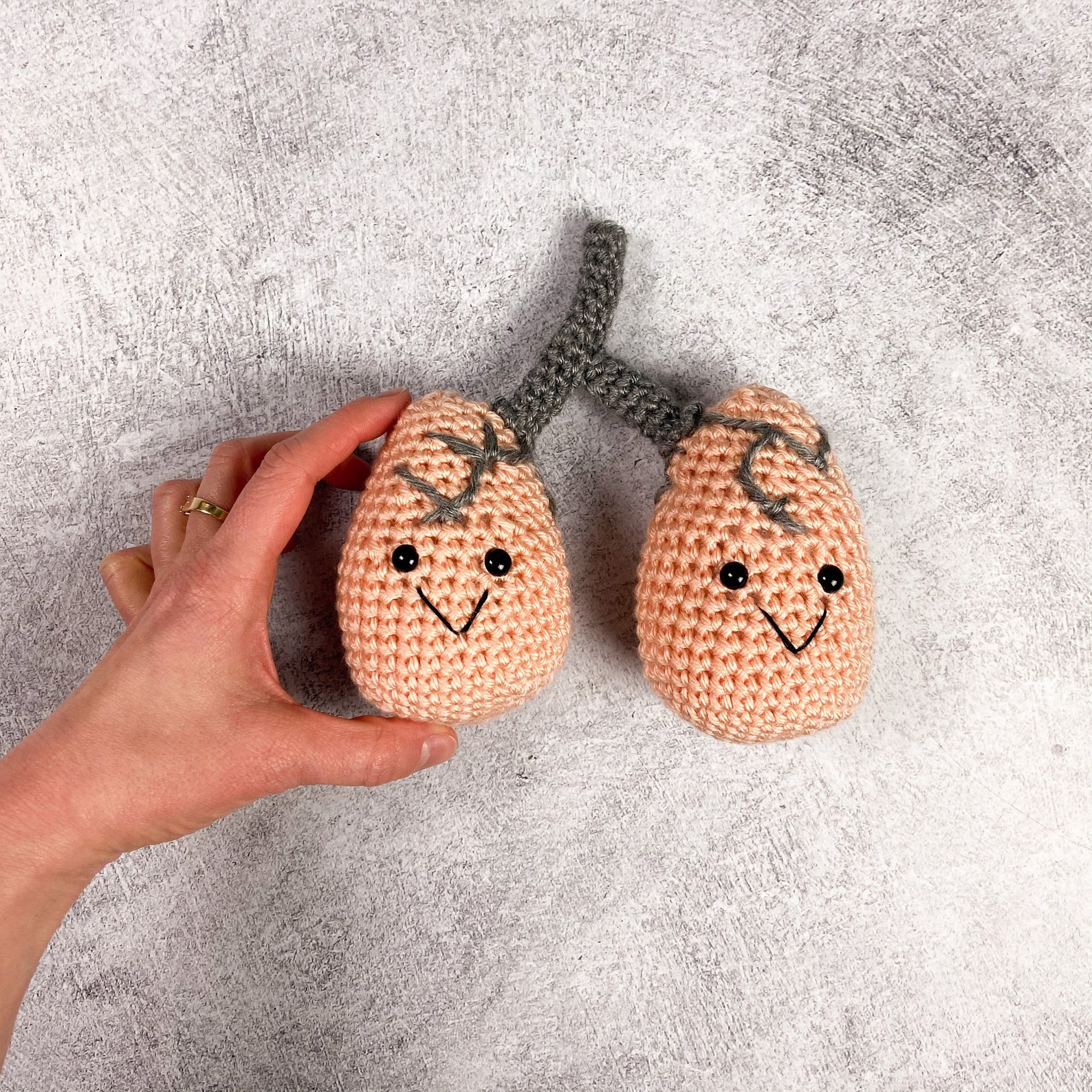 Crochet Anatomical Lungs- PDF PATTERN | Crochet Anatomy, Body Parts ...