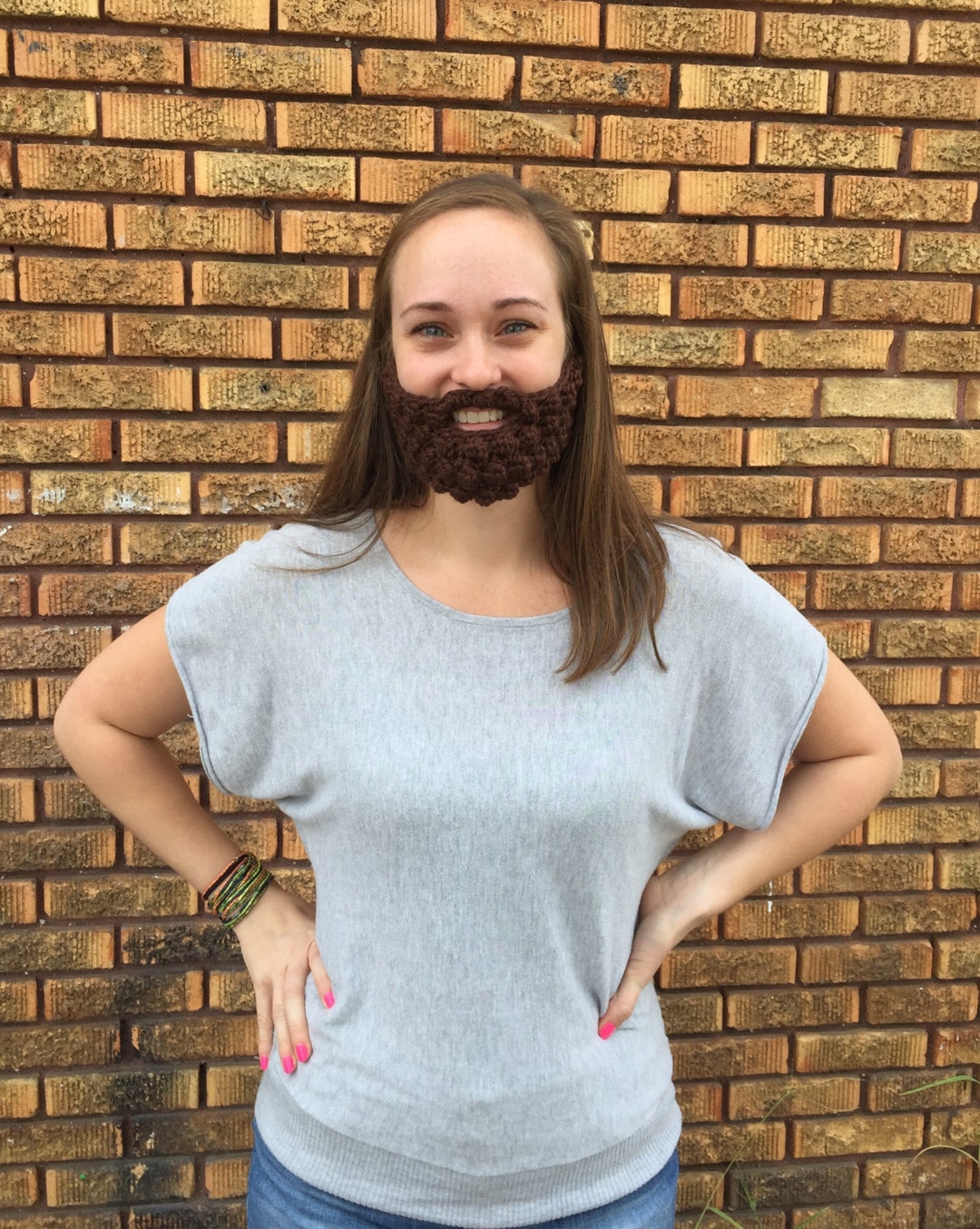 Crochet Beard Baby, Child, or Adult, Fake Facial Hair Dress up Costume ...