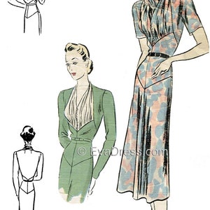 1937 Cocktail Dress Pattern by Evadress! - Etsy