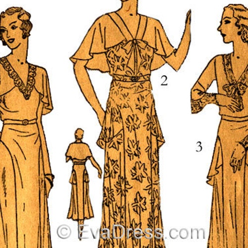 1930 Tea Dress Evadress Pattern Etsy