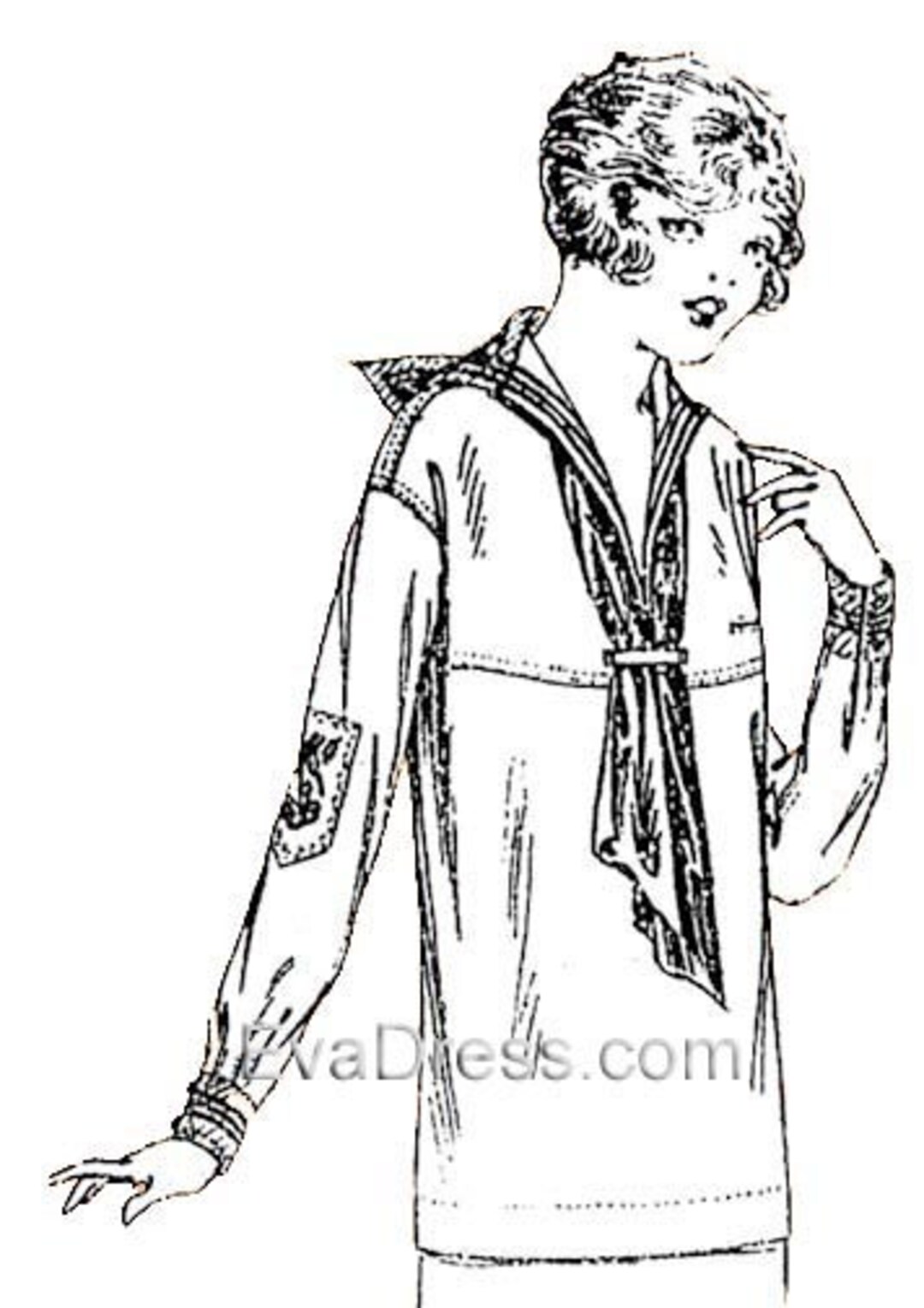 1924 Middy Blouse Evadress Pattern 36 Bust - Etsy