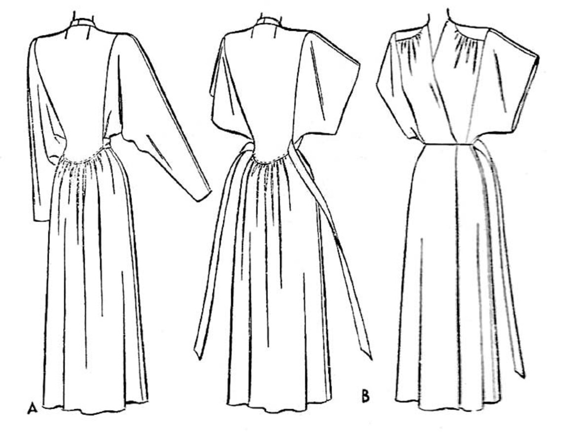 1947 Négligée DIGITAL PATTERN by Evadress 36 to 40 Bust - Etsy