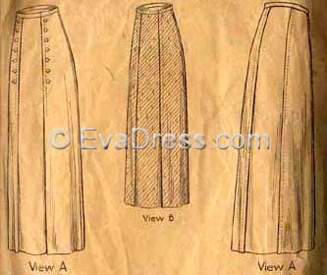 1910 Gored Skirt Pattern by Evadress - Etsy