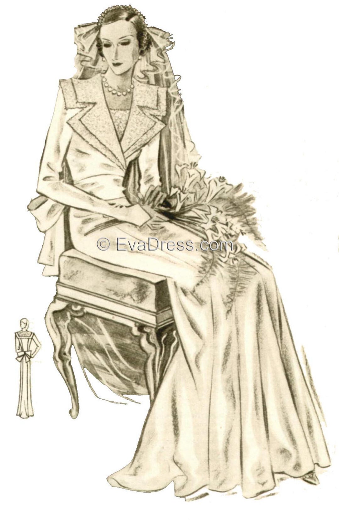 1935 Wedding Gown Pattern by Evadress - Etsy