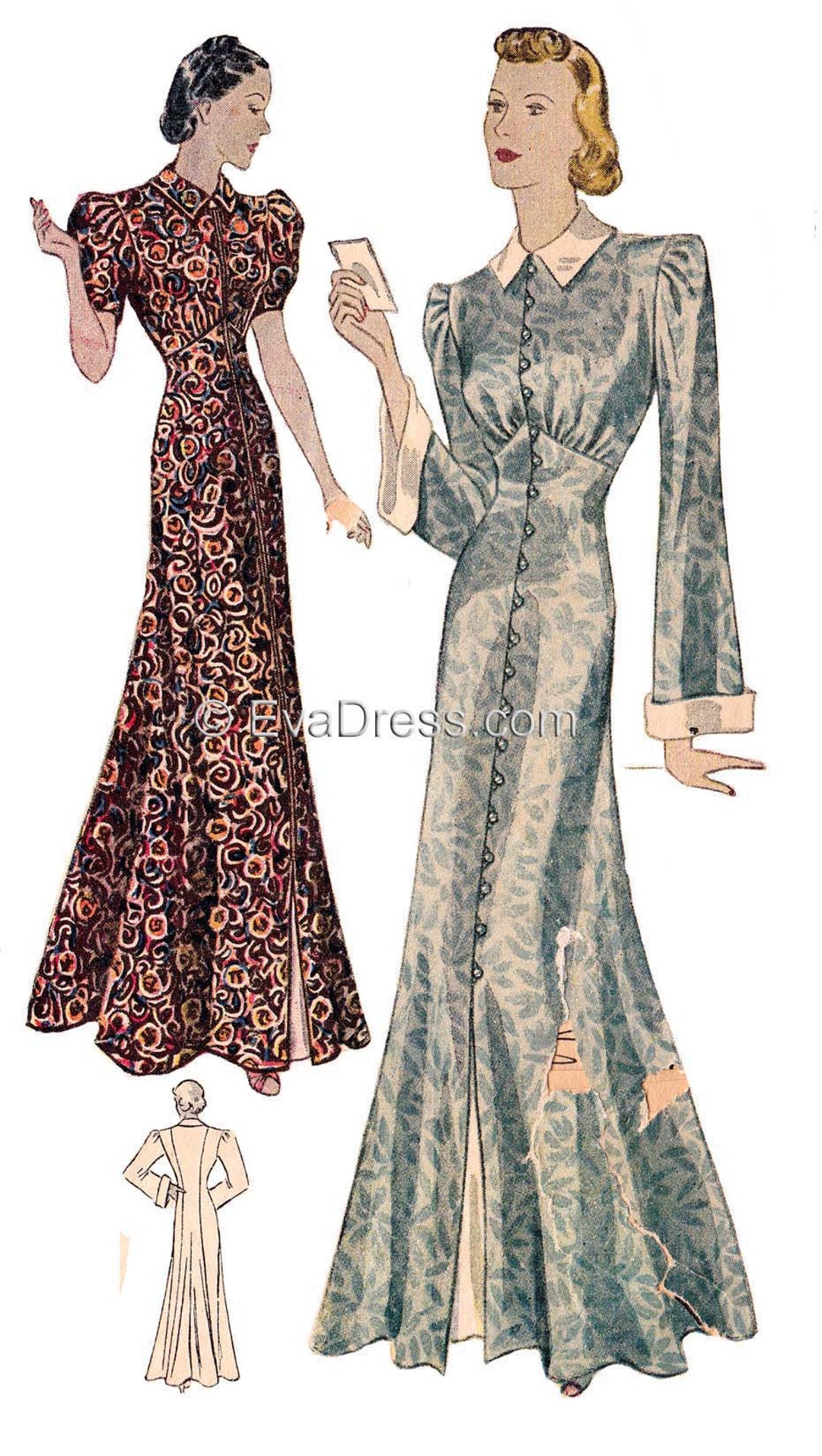 1937 House Coat Pattern by Evadress - Etsy