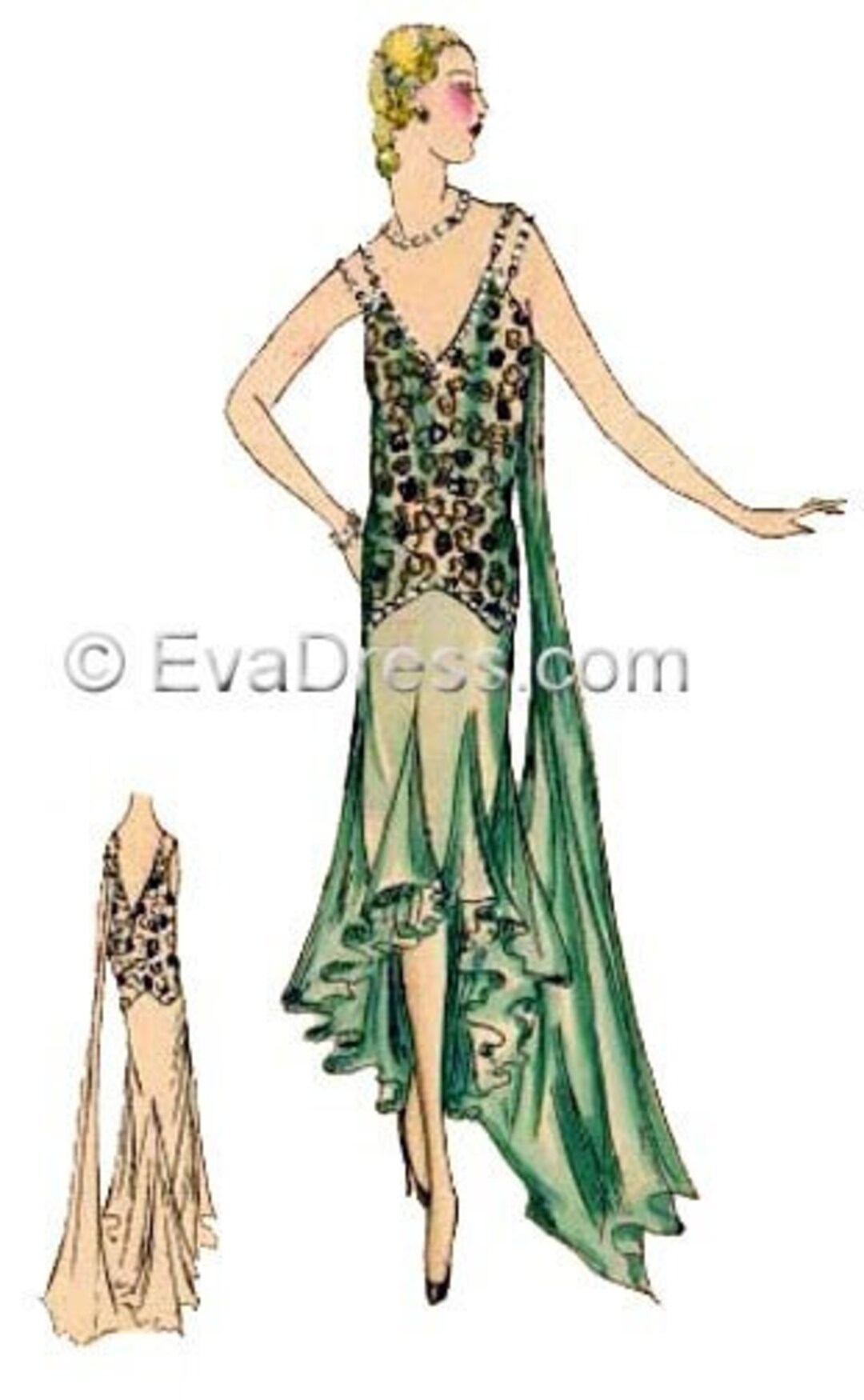 1930 Dinner Gown Pattern by Evadress - Etsy