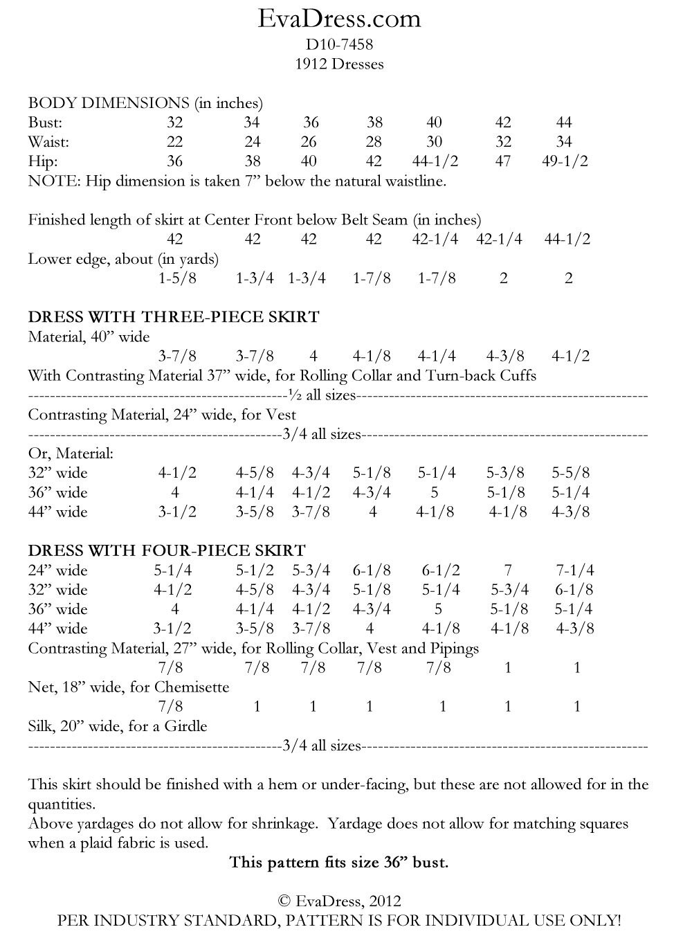 1912 Dresses Pattern by Evadress - Etsy