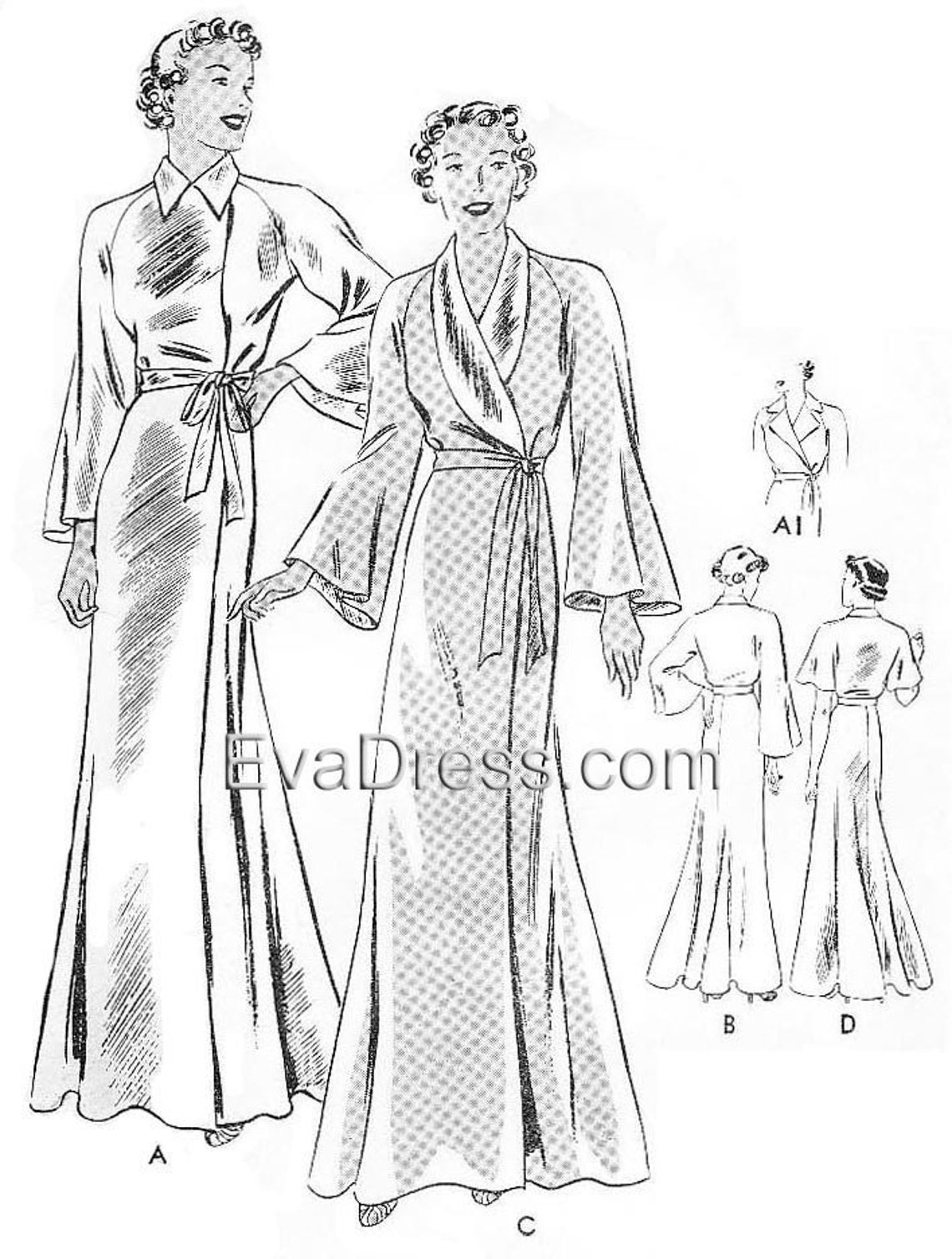 1936 Negligée Pattern Evadress - Etsy