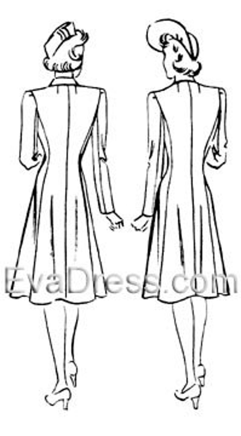 1943 Redingote Pattern by Evadress - Etsy