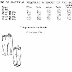 1920s Plus Fours or Golfing Knickers Evadress Pattern - Etsy