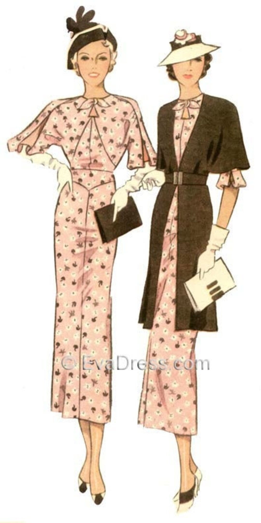 1935 Street or Tea Frock & Coat Pattern by Evadress! - Etsy