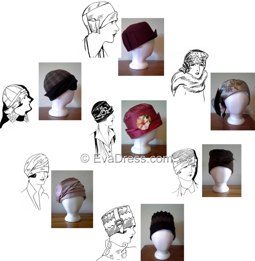 1928 Set of Seven Hats Pattern by Evadress - Etsy