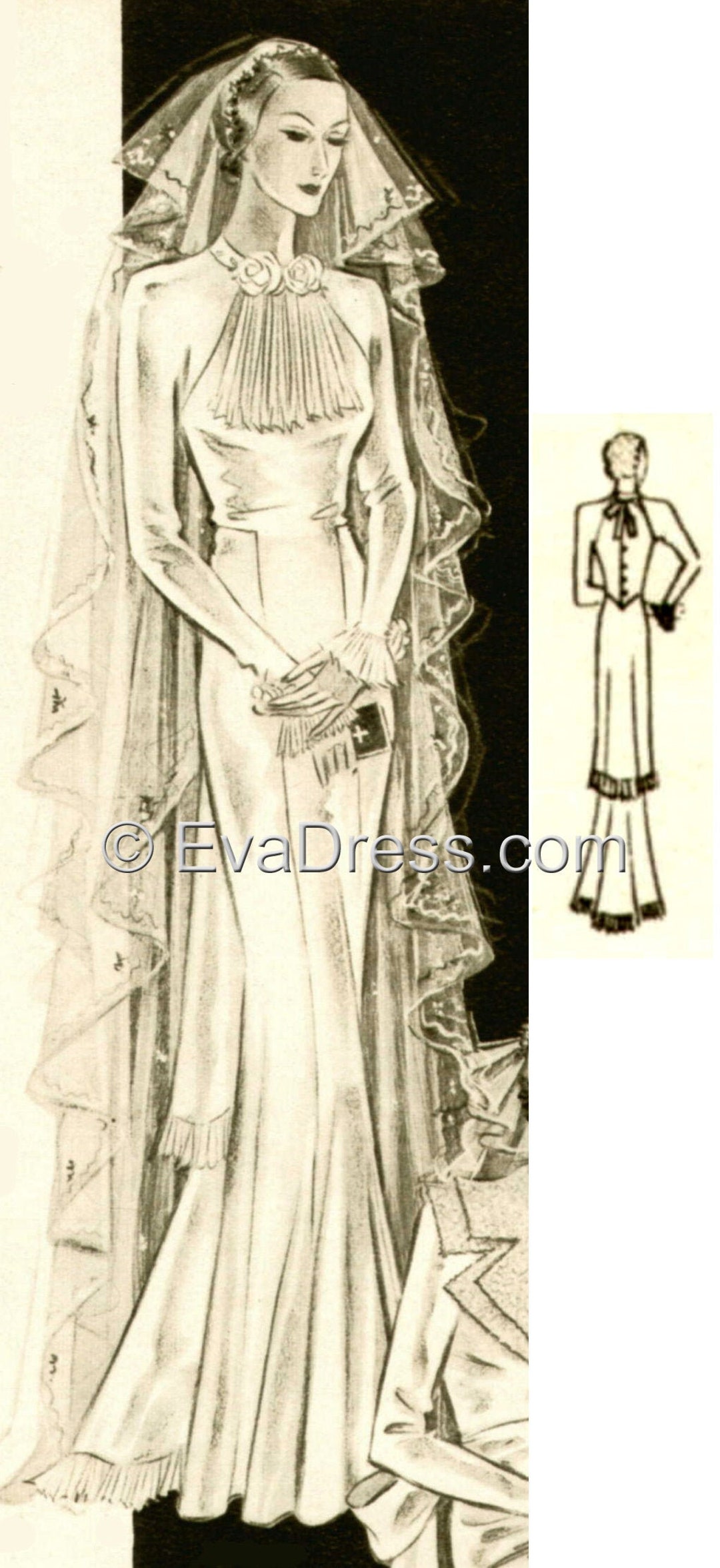 1935 Wedding Gown Pattern by Evadress - Etsy