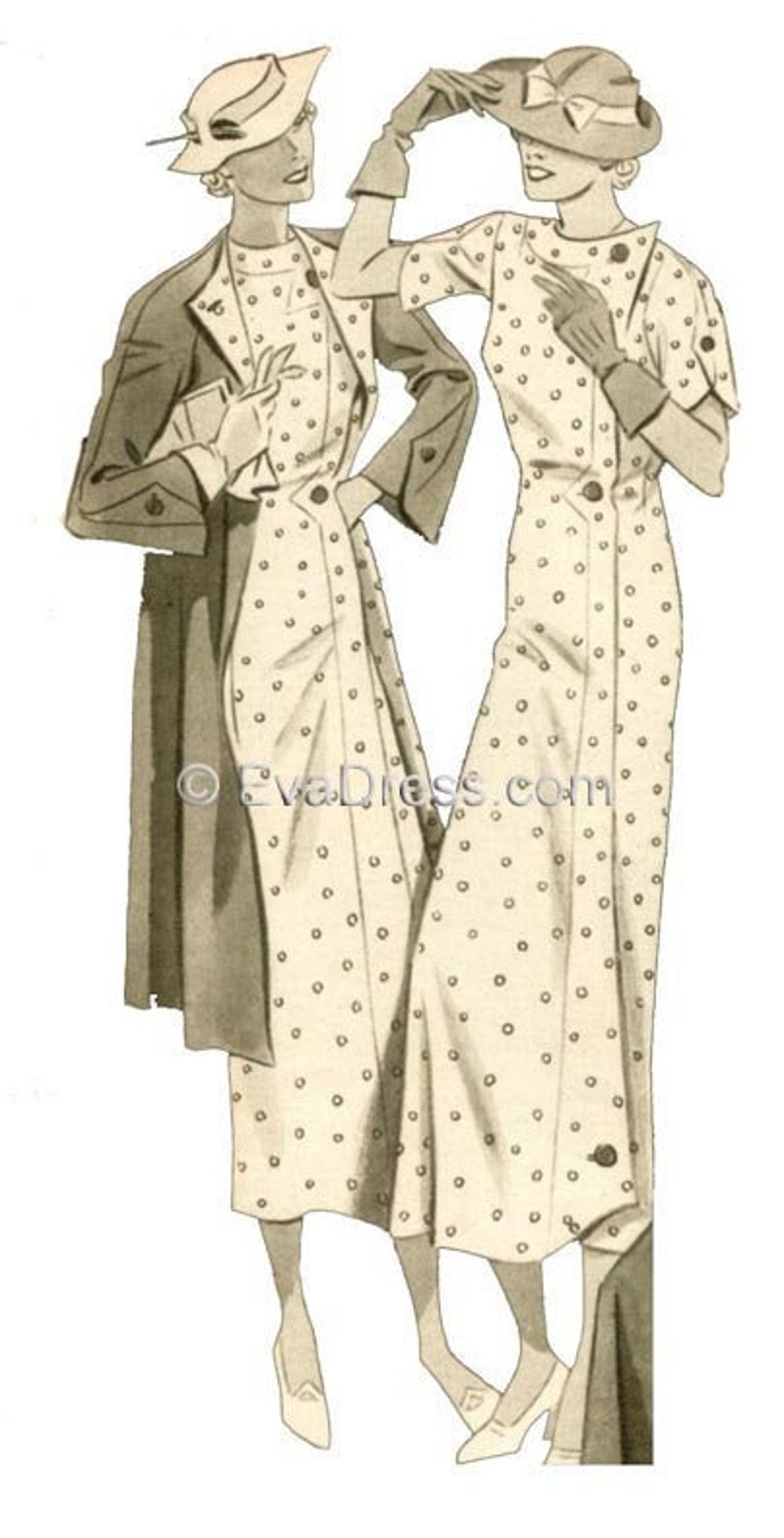 1935 Frock & Coat Pattern by Evadress! - Etsy