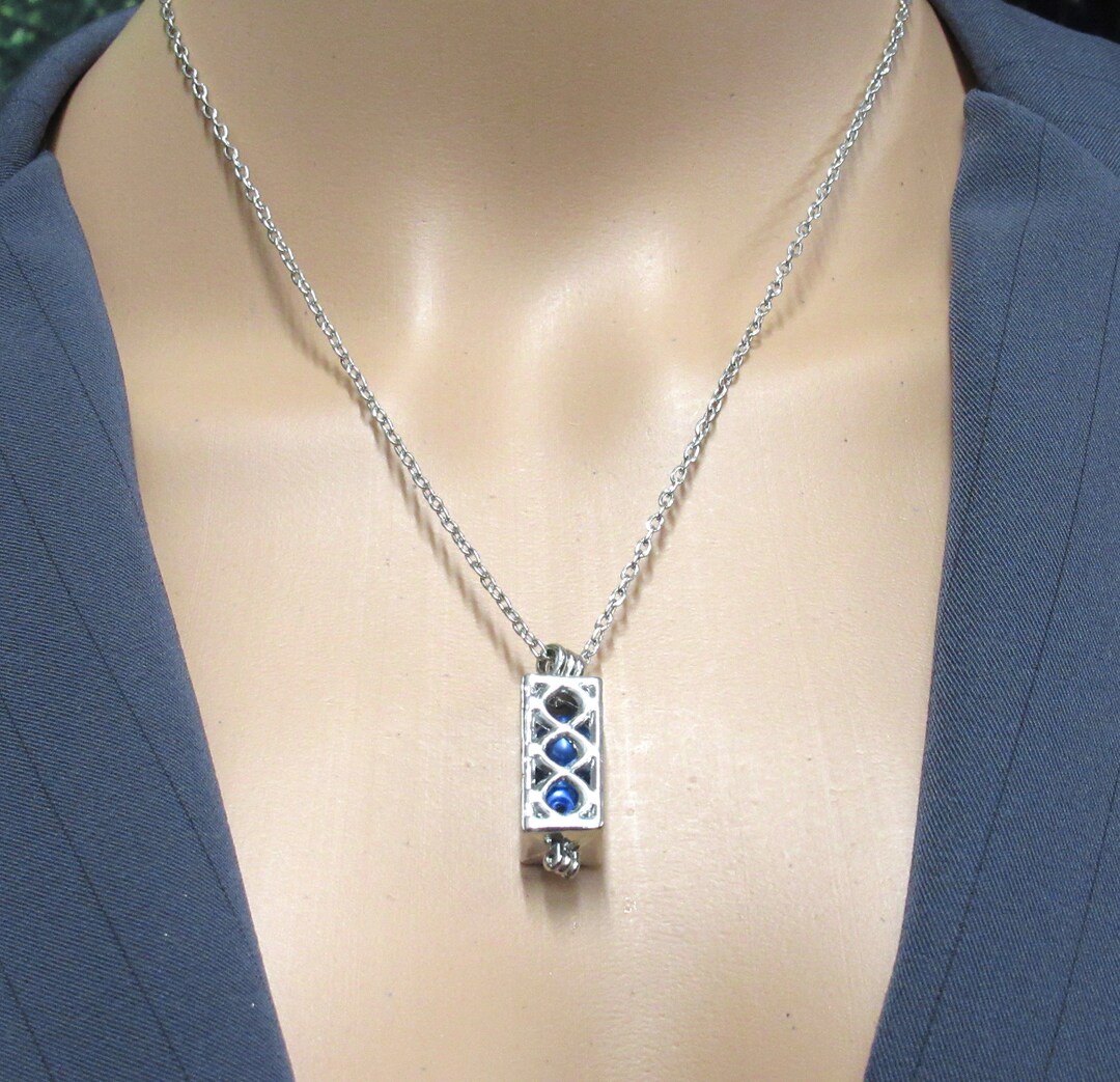 Caged Blue Balls Male Chastity Mistress Orgasm Control Necklace ...