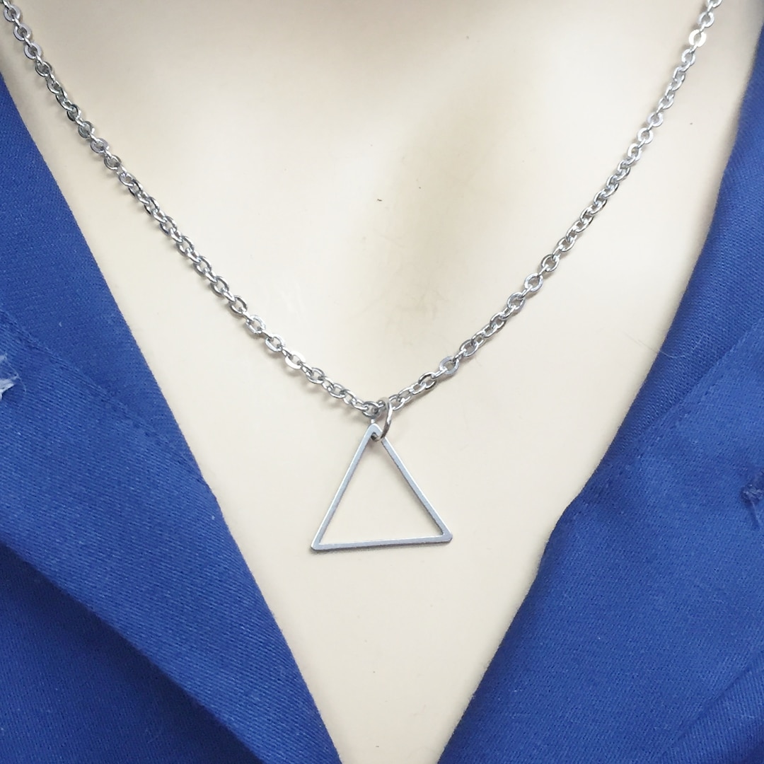 Throuple Triad Threesome Delta Triangle Choker Stainless Steel Pyramid ...