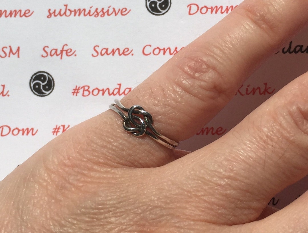 925 Sterling Silver Double Knot Infinity Finger Pinky Size 4 Finger ...
