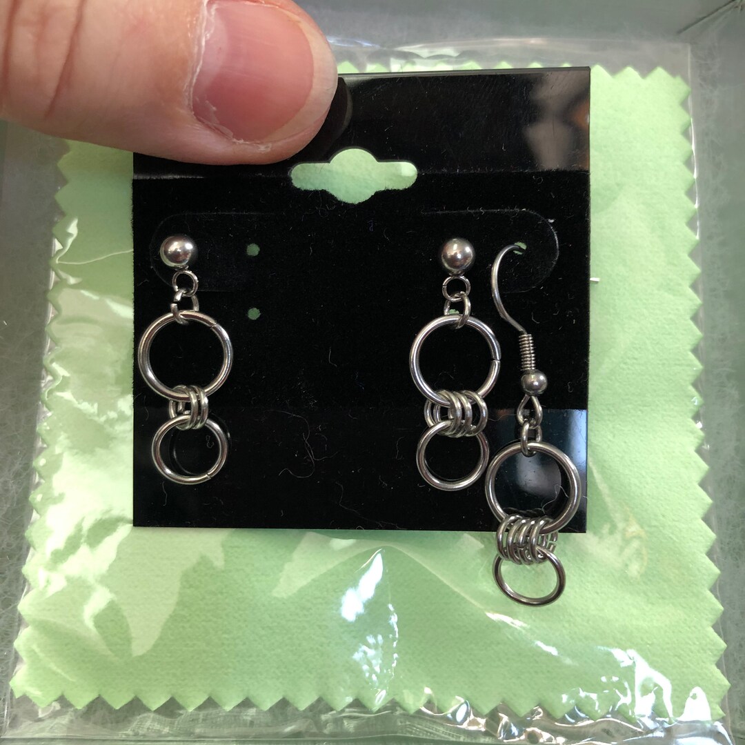 Original All Stainless Steel Double O Ring Eternity Earrings Mother ...
